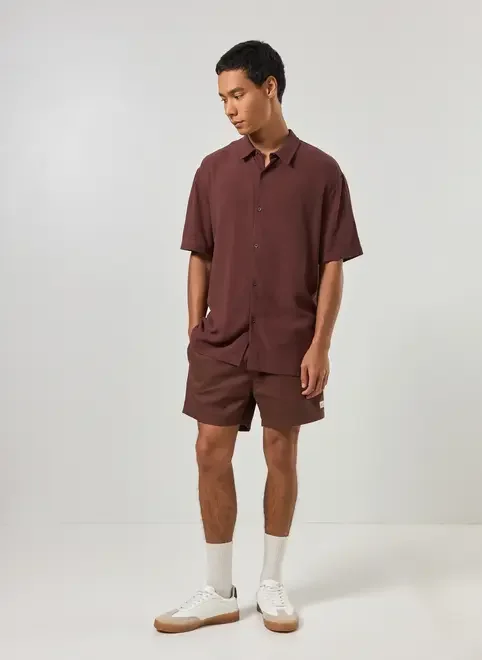 bermuda short sarja marrom - marrom - gg